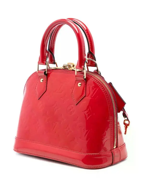 LOUIS VUITTON 2014 Monogram Vernis Alma Bb Satchel - Red