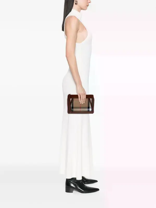 Burberry Exploded Check Canvas Wristlet Clutch