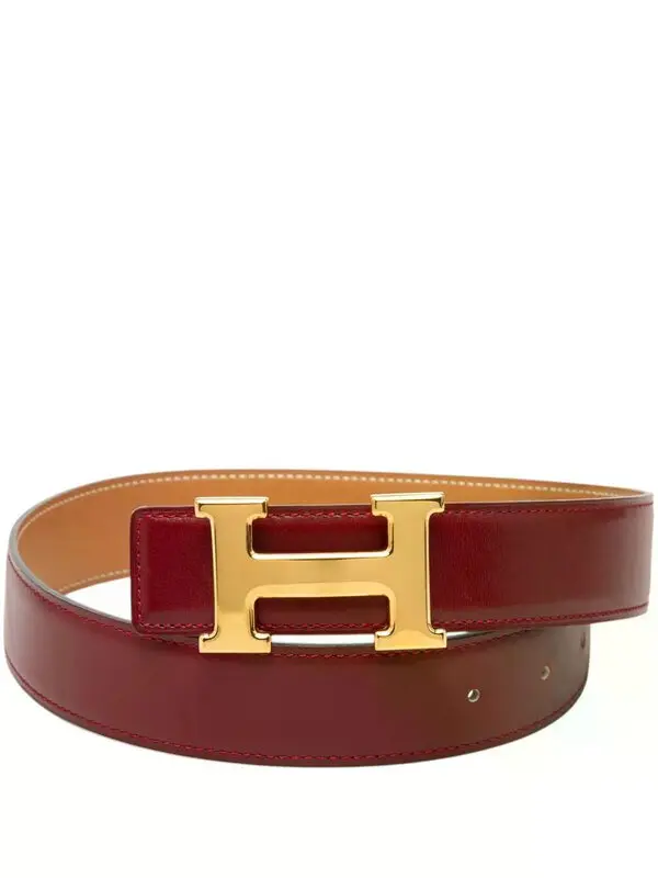 Hermès 1997 Box Calf Constance Belt - Red