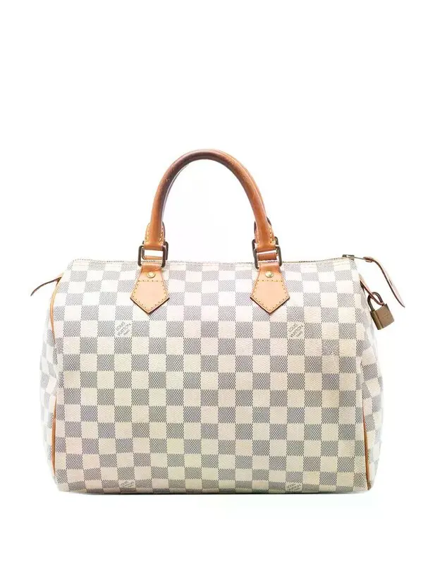 LOUIS VUITTON 2013 Damier Azur Speedy 30 Boston Bag - White