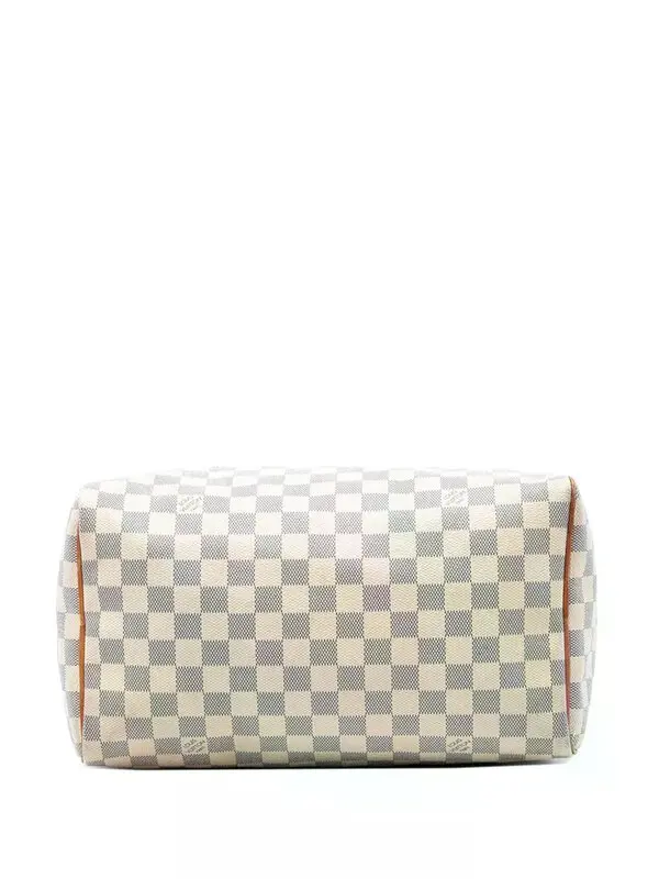 LOUIS VUITTON 2013 Damier Azur Speedy 30 Boston Bag - White