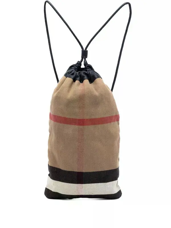Burberry 2000-2017 Mega Check Canvas Drawstring Backpack