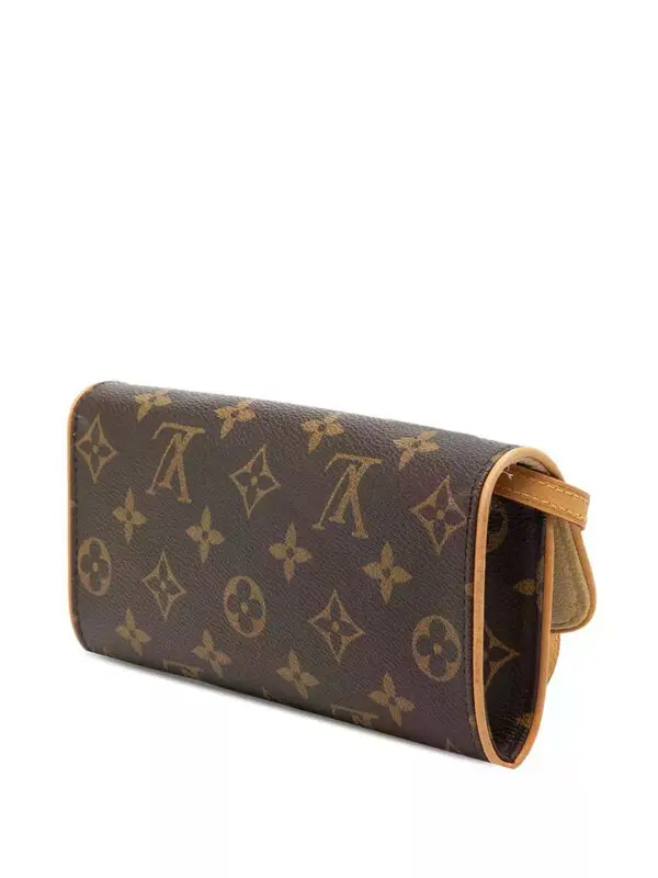 LOUIS VUITTON 1999 Monogram Pochette Twin Pm Crossbody Bag - Brown