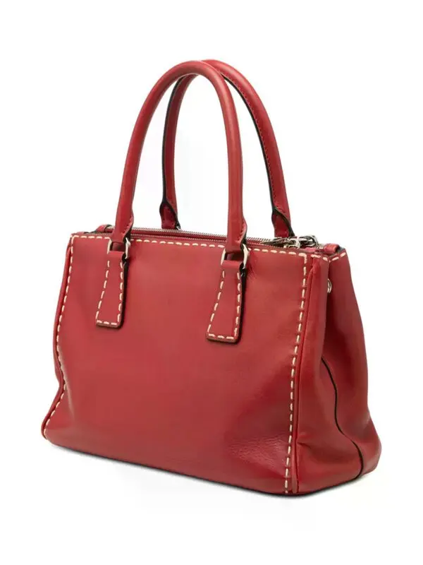 Prada Galleria Double Zip Satchel - Red