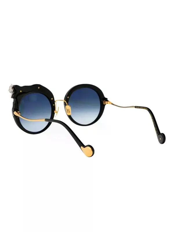 Anna-Karin Karlsson Crystal-embellished Round Sunglasses
