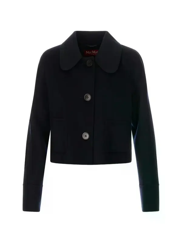 Max Mara Round-collar Single-breasted Jacket - Blue