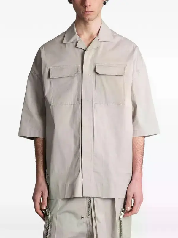 Rick Owens Magnum Tommy Chest-pockets Cotton Shirt - Neutrals