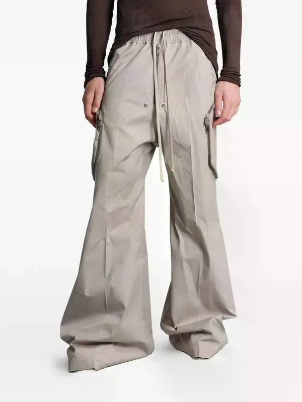 Rick Owens Cotton Trousers With Zip Details - Grey
