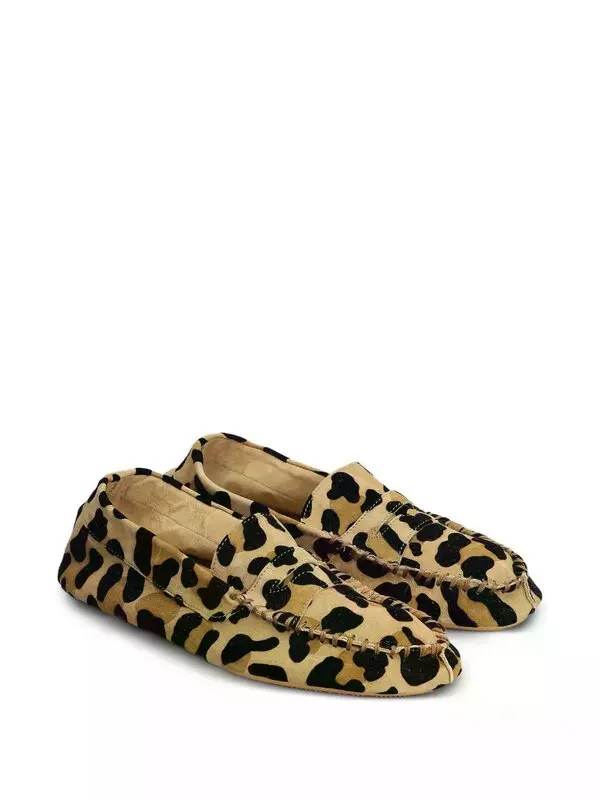 ANNIEL Penny Animal-print Loafers