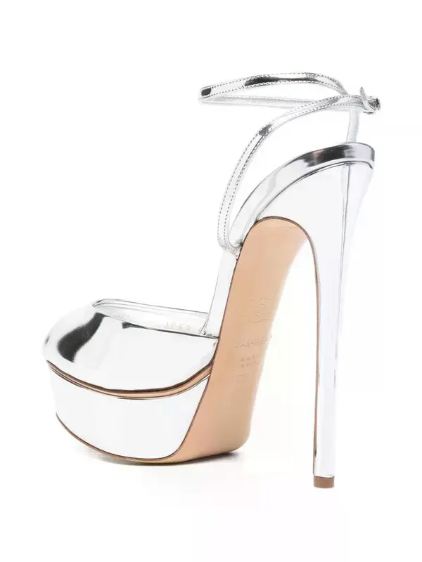 Casadei Platform Peep-toe Heeled Sandals - Silver
