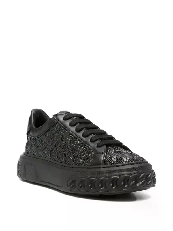 Casadei Lace-up Platform Sneakers - Black
