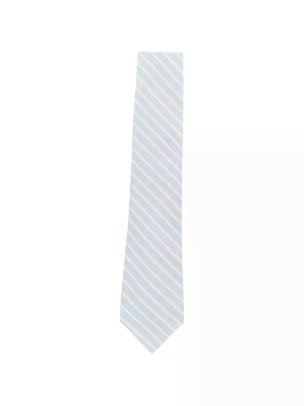 Auralee Stripe-pattern Wool Tie - Blue