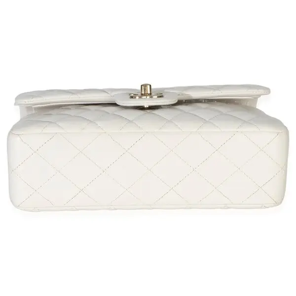 Chanel Quilted Caviar Classic Double Flap Bag - White