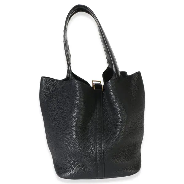 Hermès Clemence Matte Alligator Touch Picotin Lock 22 Phw - Black