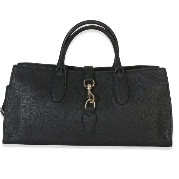 Gucci Pebbled Calfskin Jackie Tote Bag - Black