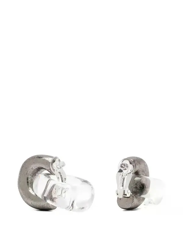 MONIES Havana Interlocking Hoop Earrings - Silver