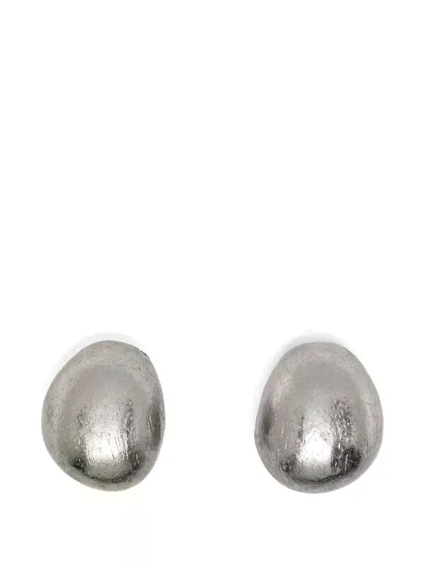MONIES Metallic-effect Clip-on Earrings - Silver