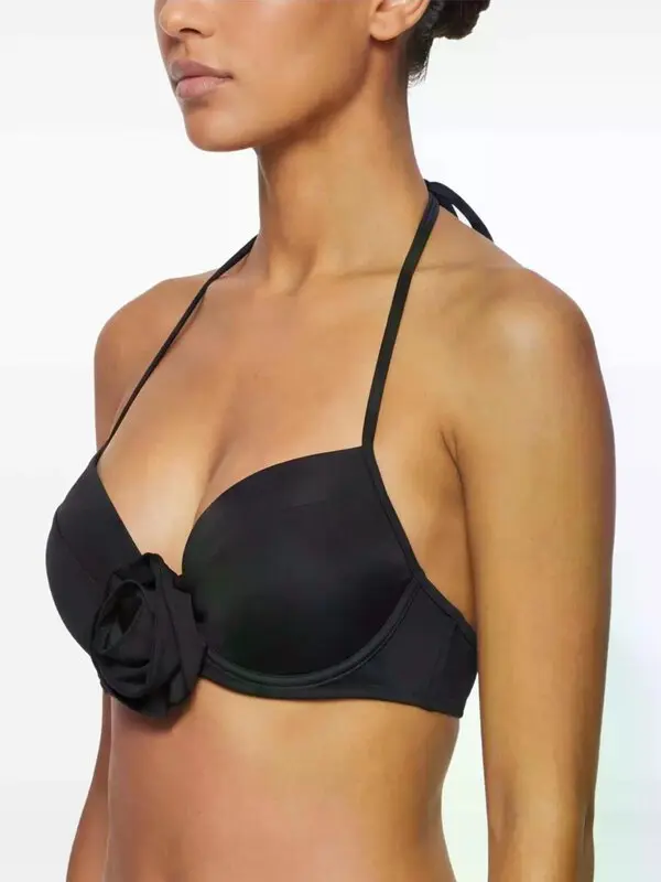 Moschino Floral-appliqué Halterneck Bikini Top