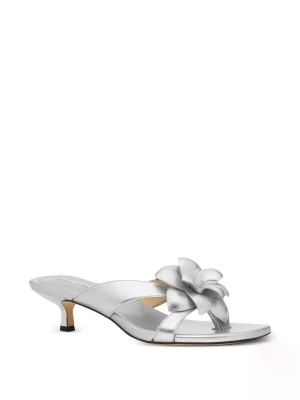 Michael Kors Jacie Floral-appliqué Sandals - Silver