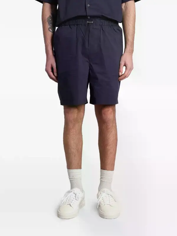 ROBERTO COLLINA Drawstring-waistband Cotton Shorts - Blue