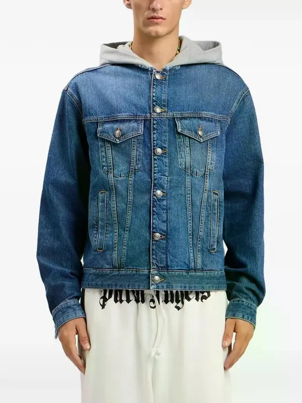 Palm Angels Hooded Denim Jacket