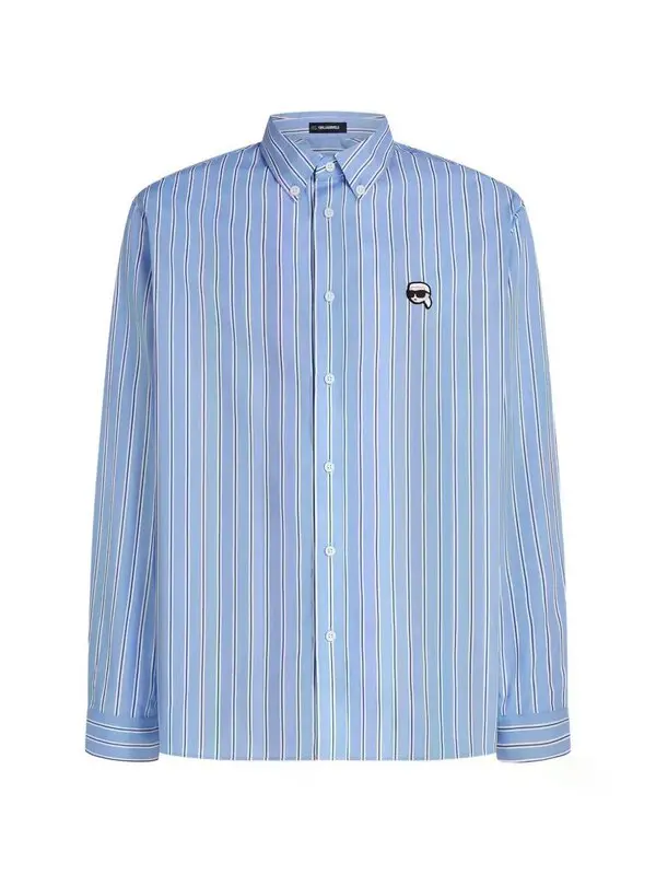 Karl Lagerfeld Ikon Stripe Relaxed Shirt - Blue