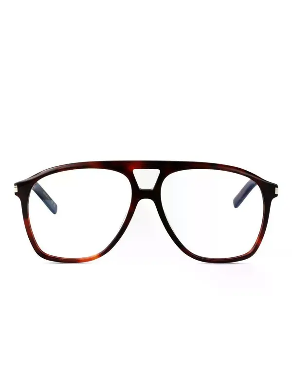 Saint Laurent Dune Pilot-frame Glasses - Brown