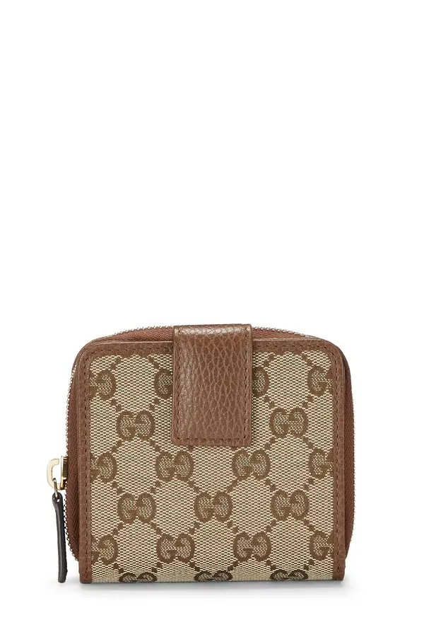 Gucci Original Gg Canvas French Zip Around Wallet - Brown