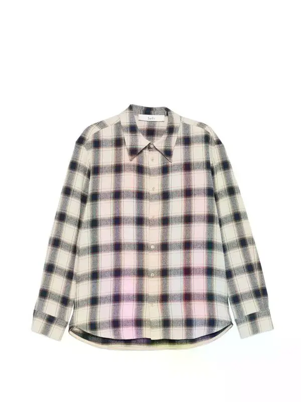 Séfr Wes Check-print Shirt - Neutrals