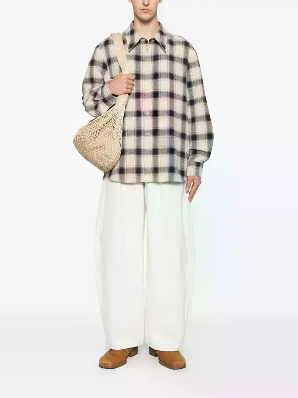 Séfr Wes Check-print Shirt - Neutrals