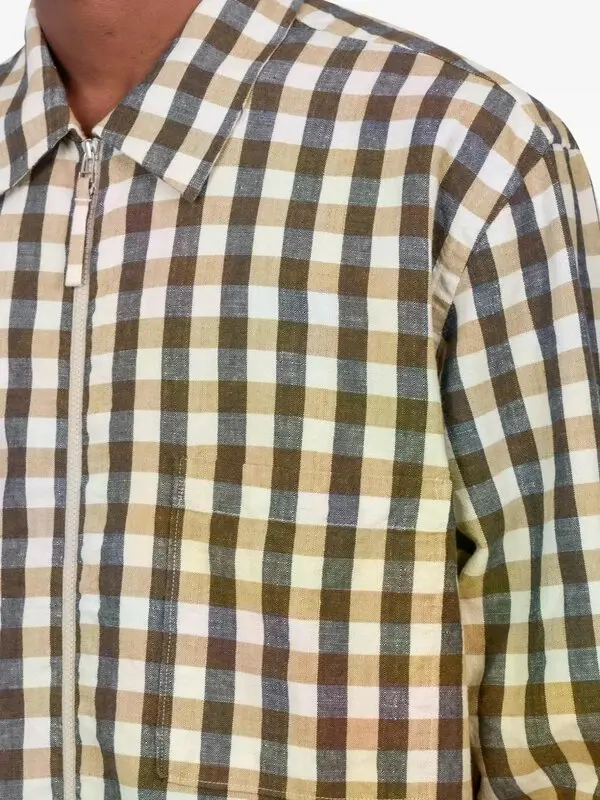 Universal Works Check-pattern Zip-up Shirt - Neutrals