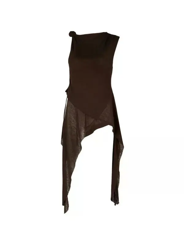 GANNI Knot-detail Marl-mesh Tank Top