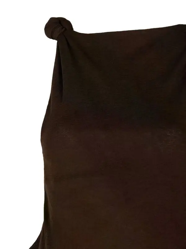 GANNI Knot-detail Marl-mesh Tank Top