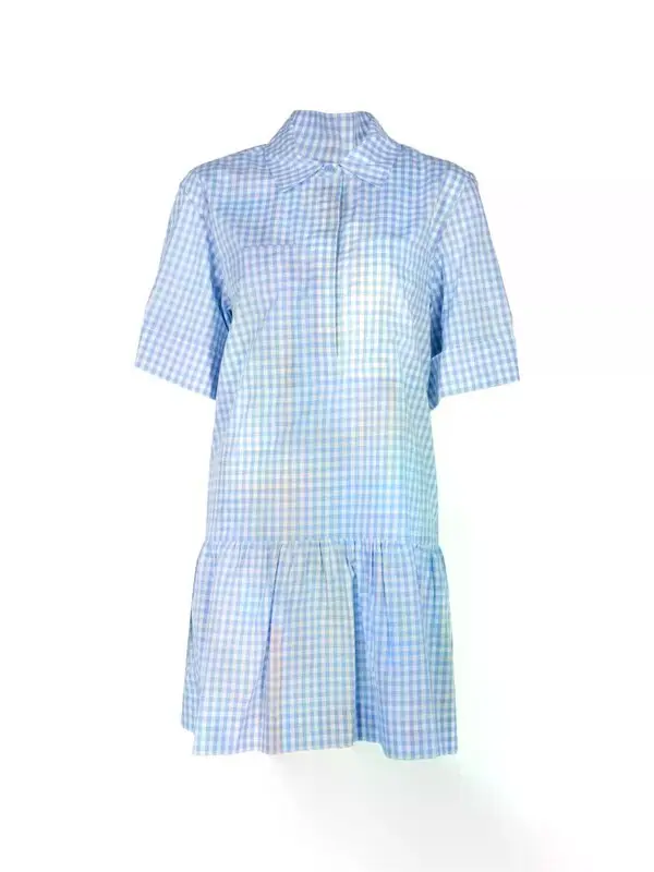 Simkhai Crissy Gingham-check Mini Dress - Blue