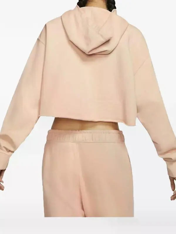 Nike Washed-effect Cropped Hoodie