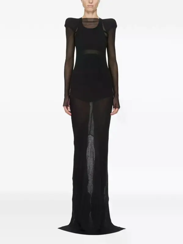 Rick Owens Racer-back Semi-sheer Dress - Black