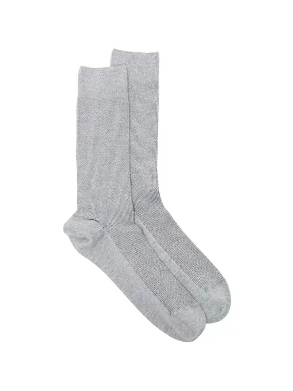 Zegna Ribbed-knit Socks - Grey