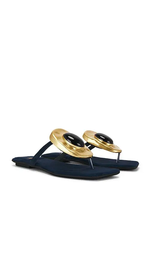 Jeffrey Campbell Bazaar Flat Sandal - Navy