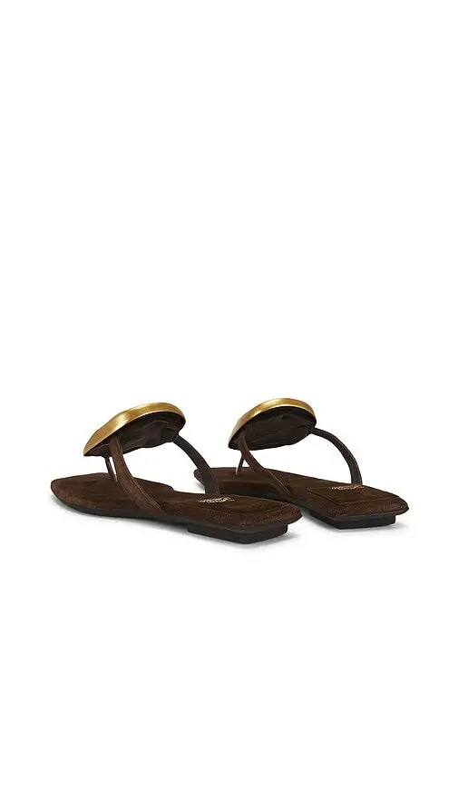 Jeffrey Campbell Bazaar Flat Sandal With Metallic Hardware - Brown