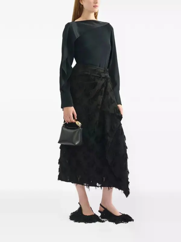 Erdem Ruffled Long-sleeve Blouse - Black