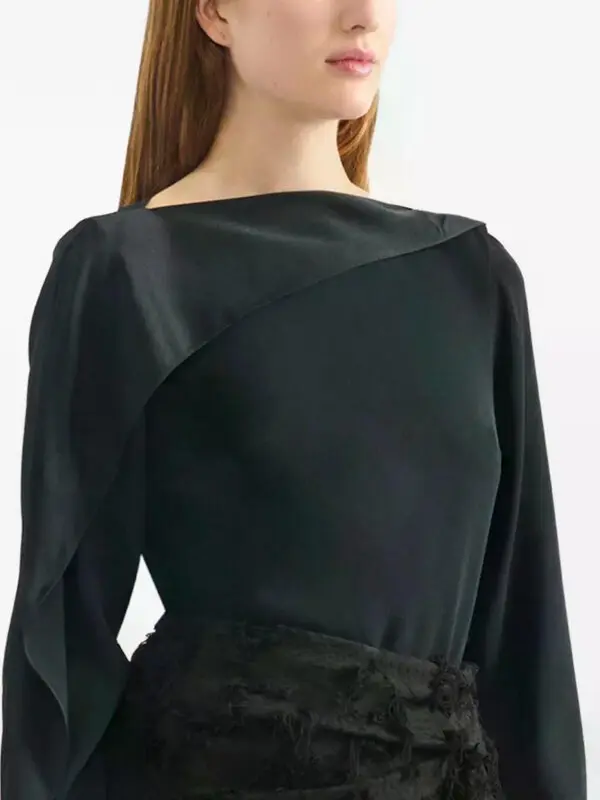 Erdem Ruffled Long-sleeve Blouse - Black