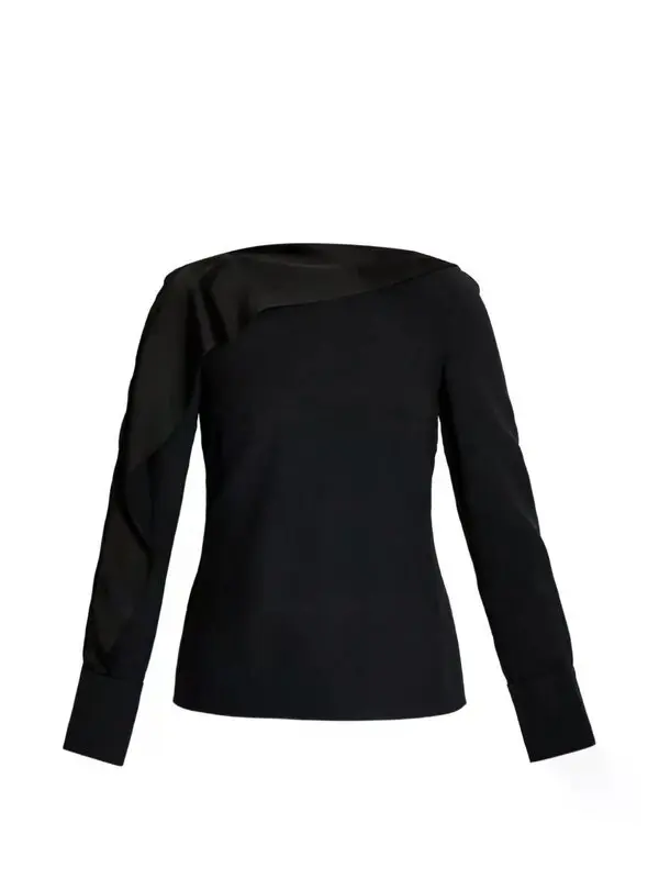 Erdem Ruffled Long-sleeve Blouse - Black