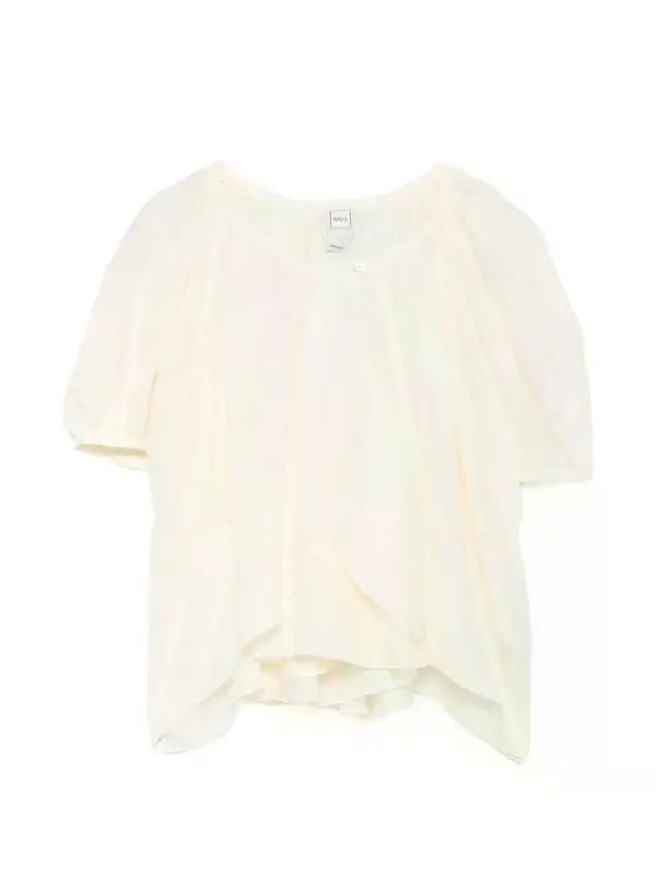 120% Lino Pleated Layered Blouse