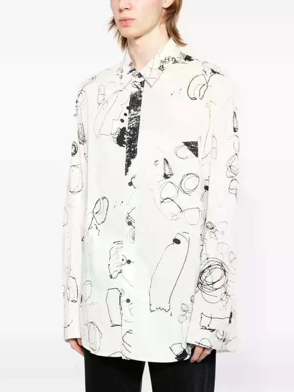 NUDE:MASAHIKO MARUYAMA Scribble-print Shirt