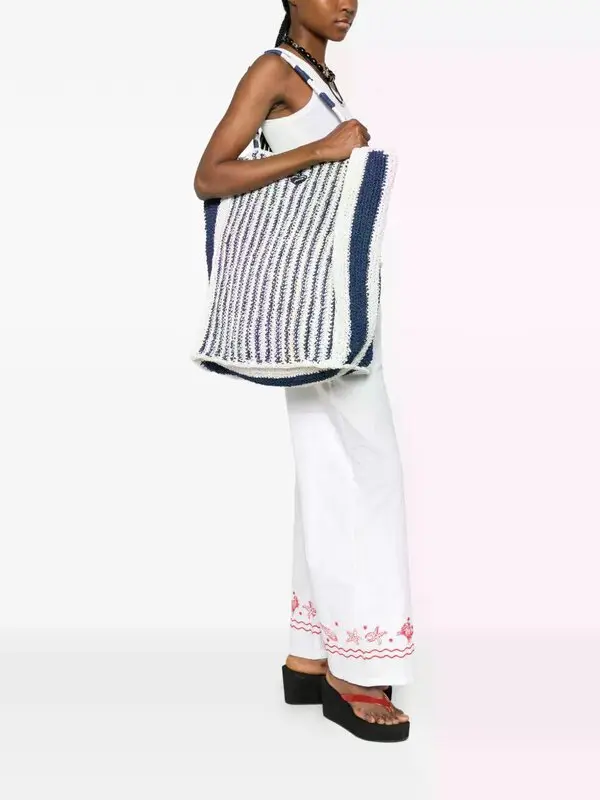 Maison Labiche Morard Stripe-pattern Raffia Tote Bag
