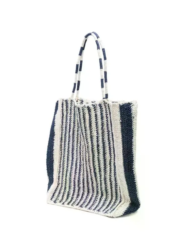 Maison Labiche Morard Stripe-pattern Raffia Tote Bag