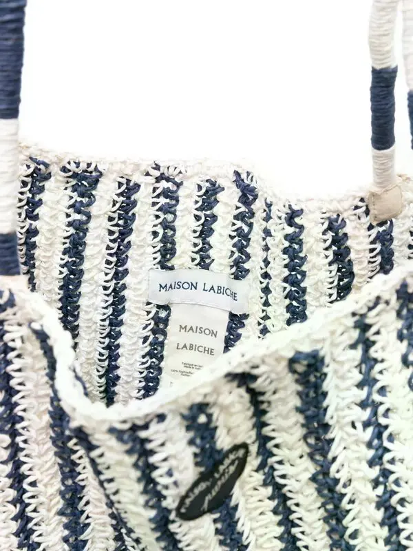 Maison Labiche Morard Stripe-pattern Raffia Tote Bag