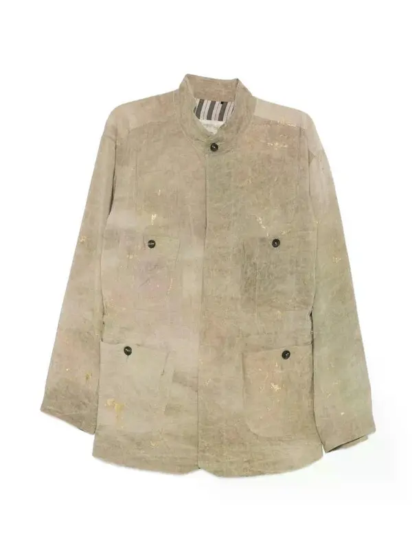 ZIGGY CHEN Drawstring-waist Paint-splatter Shirt