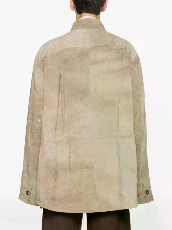 ZIGGY CHEN Drawstring-waist Paint-splatter Shirt