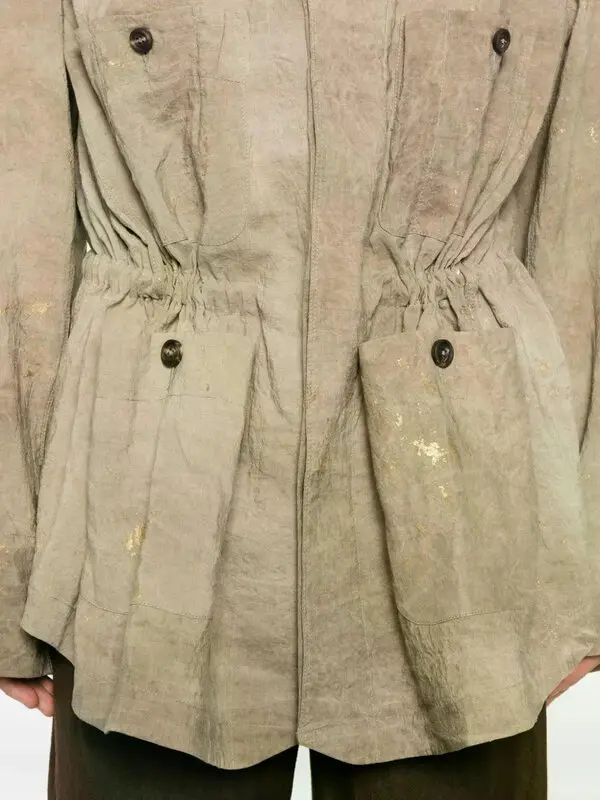 ZIGGY CHEN Drawstring-waist Paint-splatter Shirt